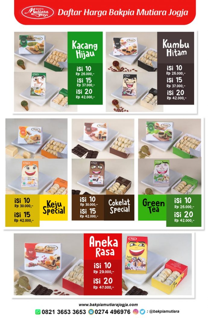 Ini Daftar Harga Baru Bakpia khas Jogja Paling Enak - Bakpia Mutiara Jogja